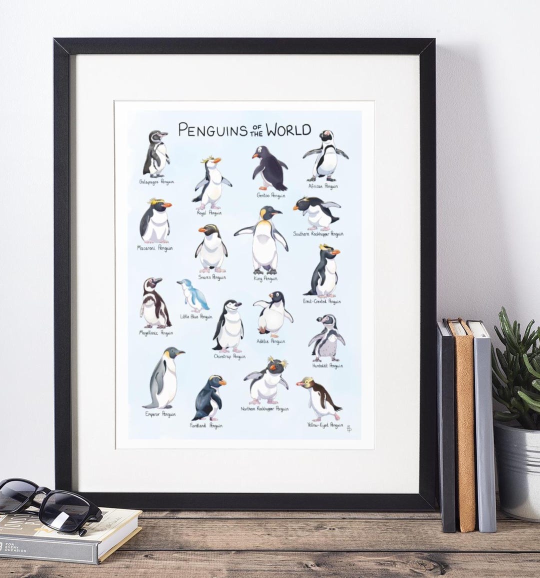 Penguins of the World A4 Bamboo Print Unframed - Etsy