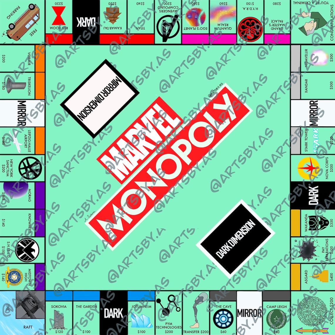 Marvel Monopoly Game Custom Made - Etsy