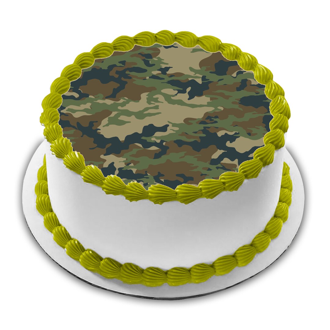Camouflage Camo Print Edible Image Icing Frosting Sheet CAM-3 Topper 70 ...