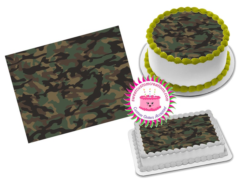 Camouflage Camo Print Edible Image Icing Frosting Sheet #CAM-1 Topper ...