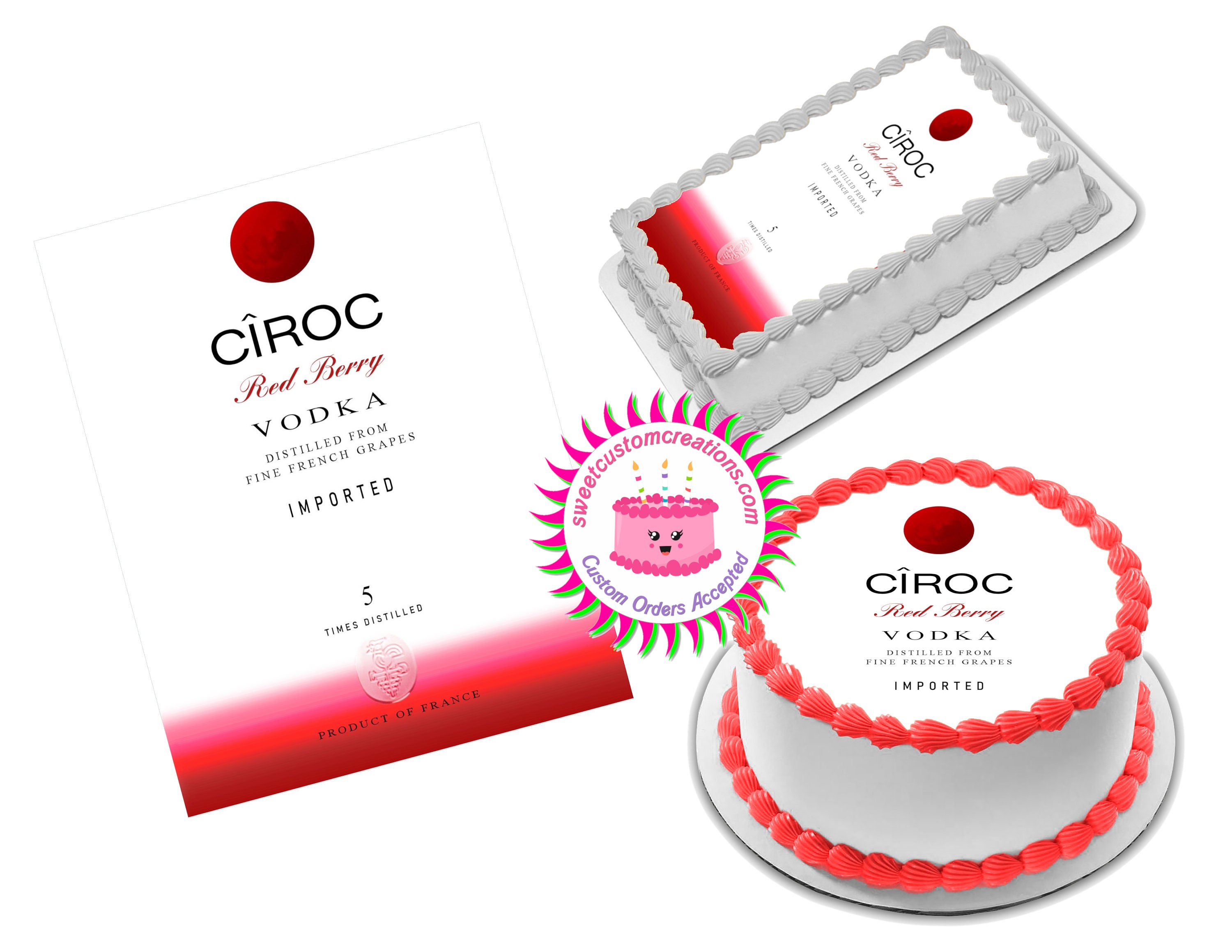 Vodka Liquor Label Edible Image Icing Frosting Sheet 2 Topper - Etsy