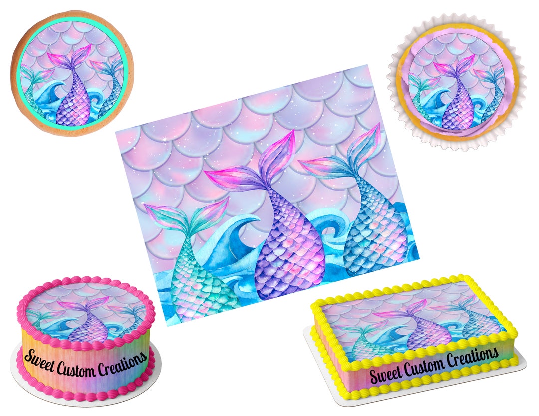 Mermaid Tails Edible Image Icing Frosting Sheet #1 Topper (70 Sizes) - Etsy