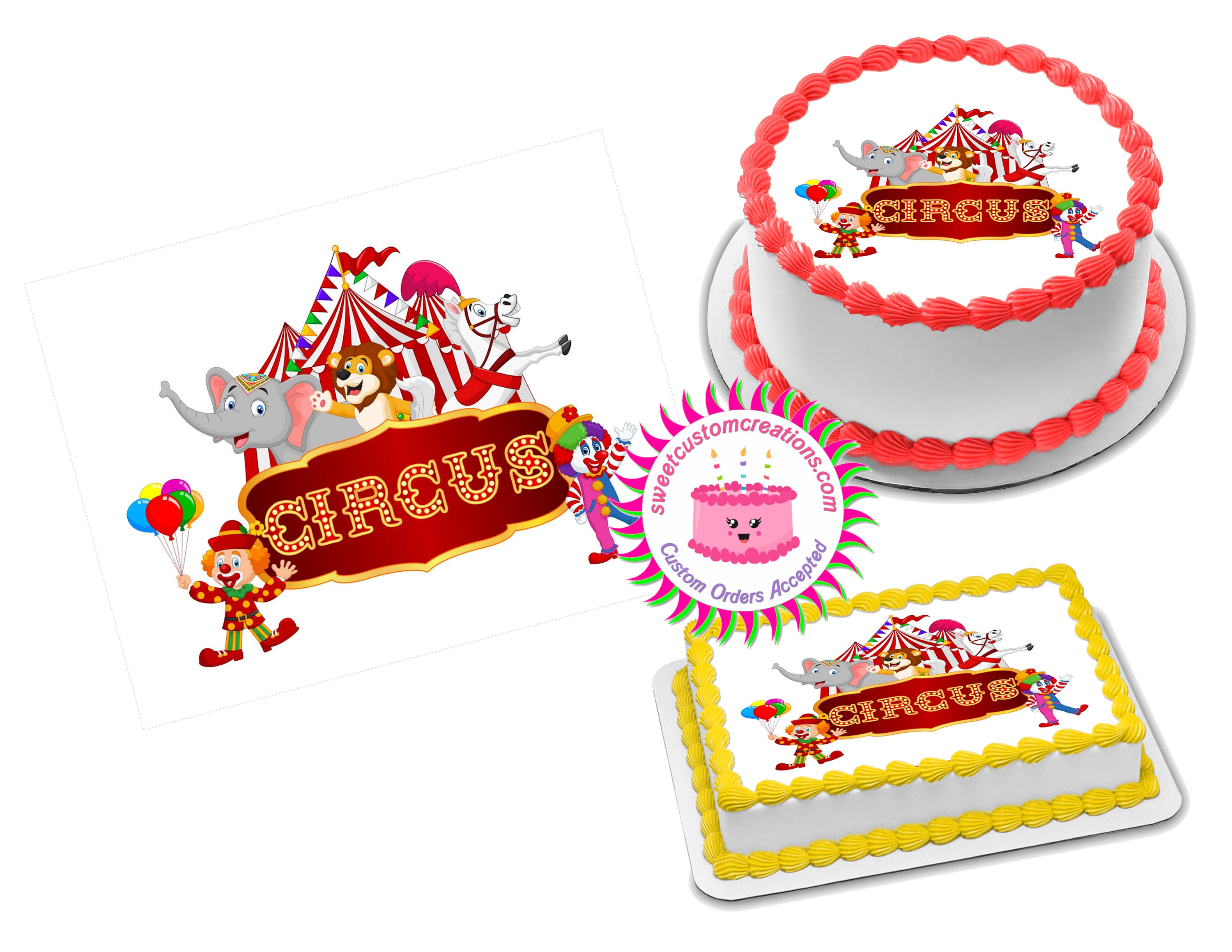 Circus Carnival Edible Image Icing Frosting Sheet 8 Topper - Etsy