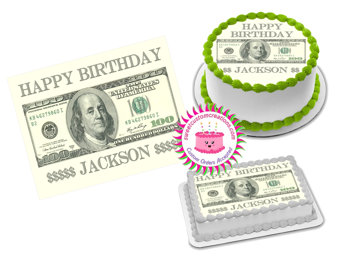 100 Dollar Bill Money Cash Edible Image Icing Frosting Sheet #ODB-1 ...