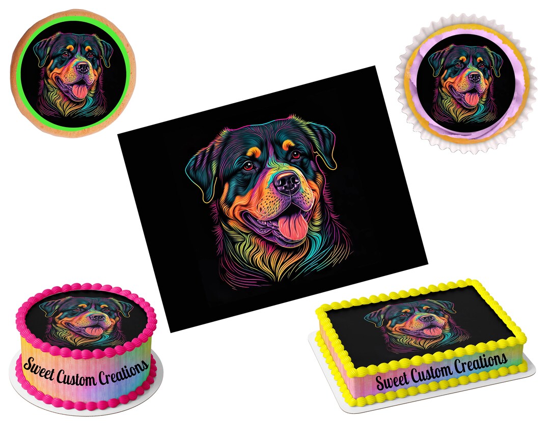 Dog Rottweiler Edible Image Icing Frosting Sheet #1 Topper (70 Sizes ...