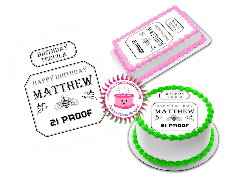 Tequila Liquor Label Edible Image Icing Frosting Sheet 1 - Etsy