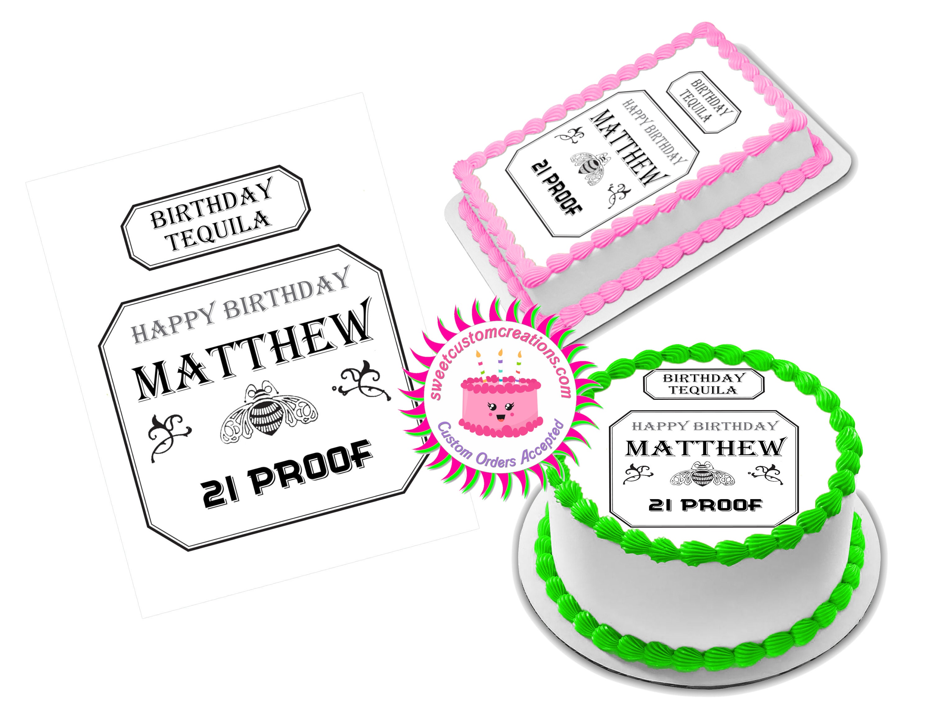 Tequila Liquor Label Edible Image Icing Frosting Sheet 1 - Etsy