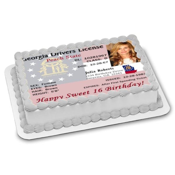 Drivers License Cake - Etsy