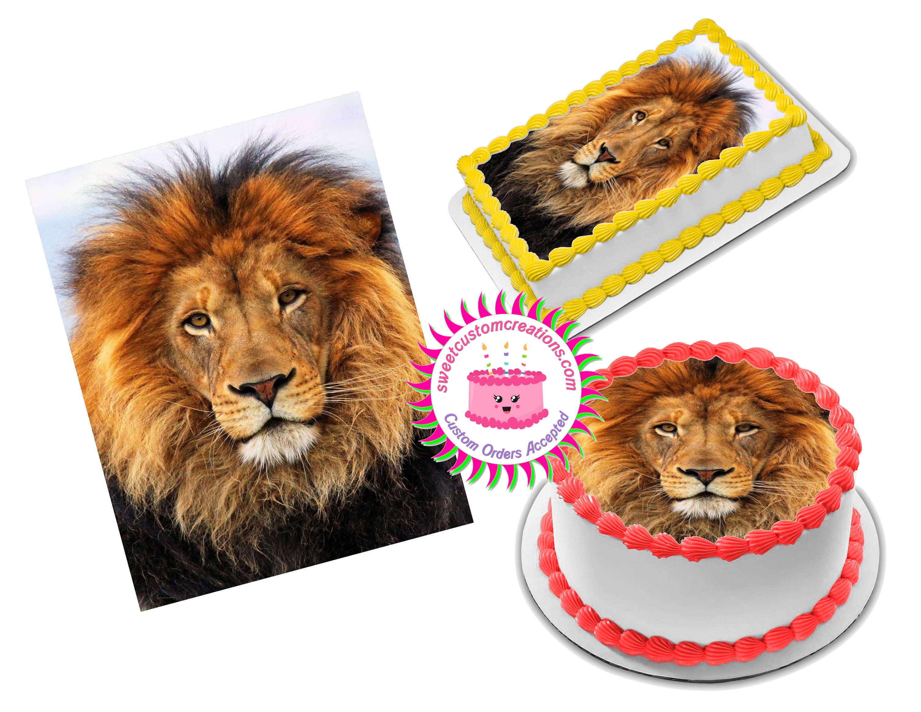 Lion Edible Image Icing Frosting Sheet #LION-24 Topper (70 Sizes) - Etsy
