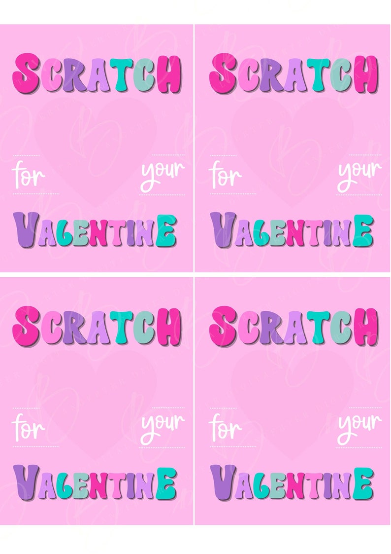 Scratch off Message Heart Valentine, Class Scratch off Valentine ...