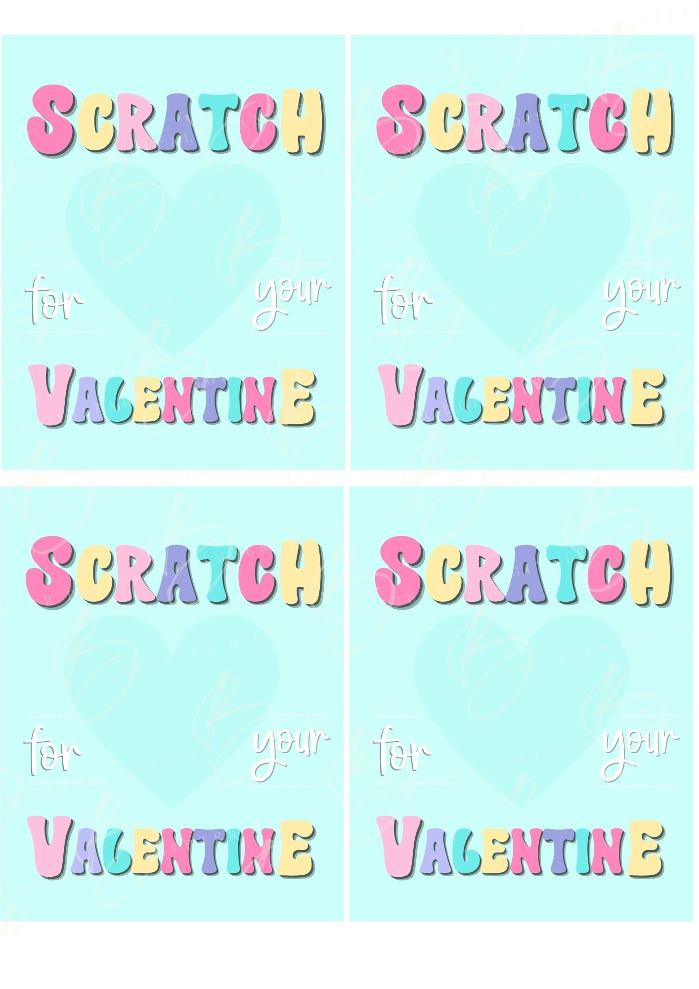 Scratch off Message Heart Valentine, Class Scratch off Valentine ...