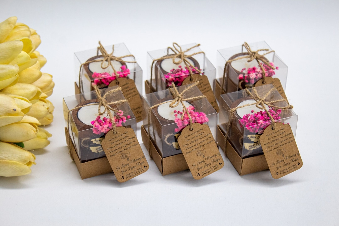 Funeral Favors For guests in bulk, Personalized Funeral Favors Candles ...