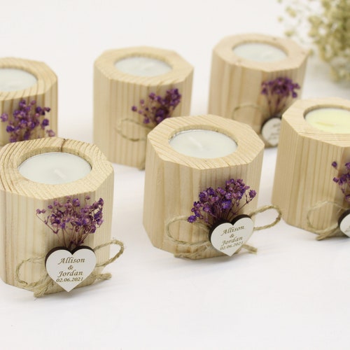 50 Pcs Tealight Candle Holder Personalized Wedding Favors Etsy