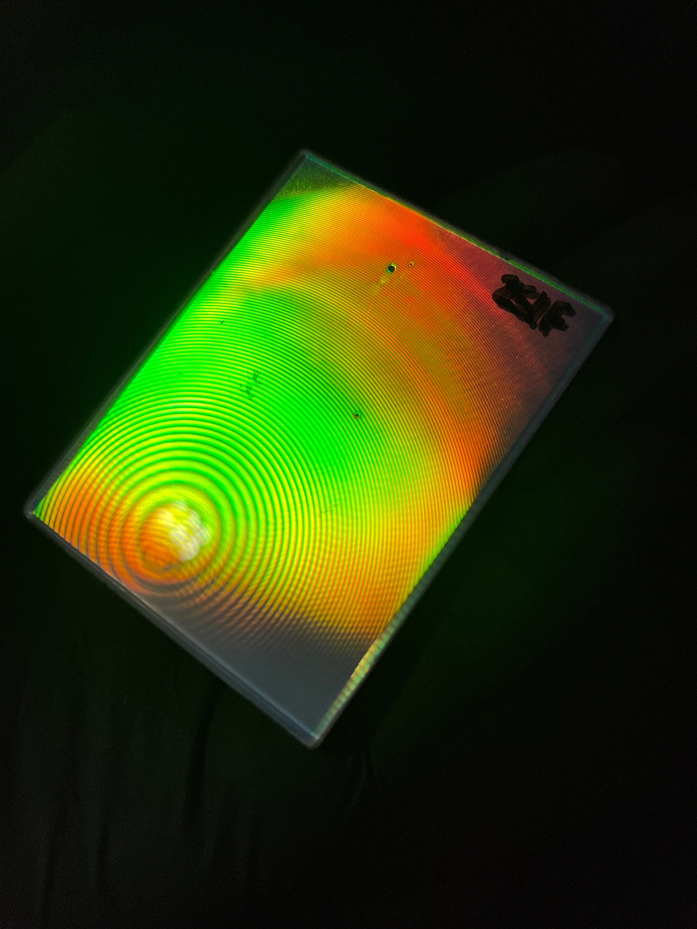 Pink Concave Holographic Grating- Glass Ferric Hologram — Rika Labs