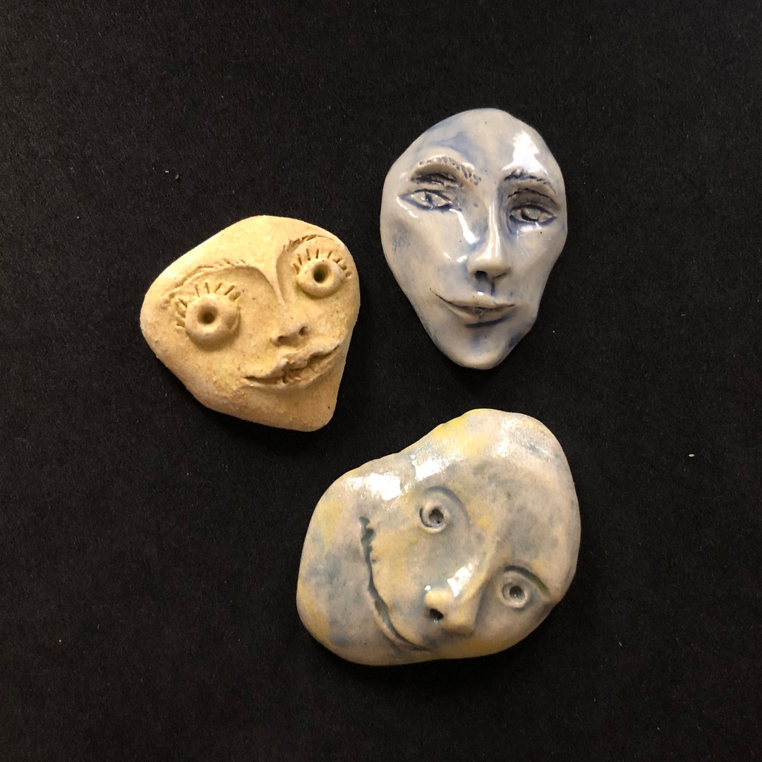 Handmade Ceramic Doll Face Female Woman Goddess Clay Shard - Etsy