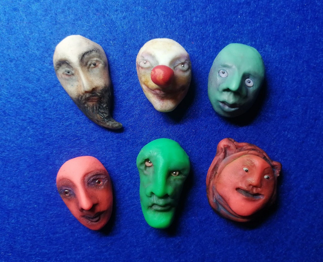 Polymer Clay Creepy Circus Doll Faces Monster Horror Spooky - Etsy