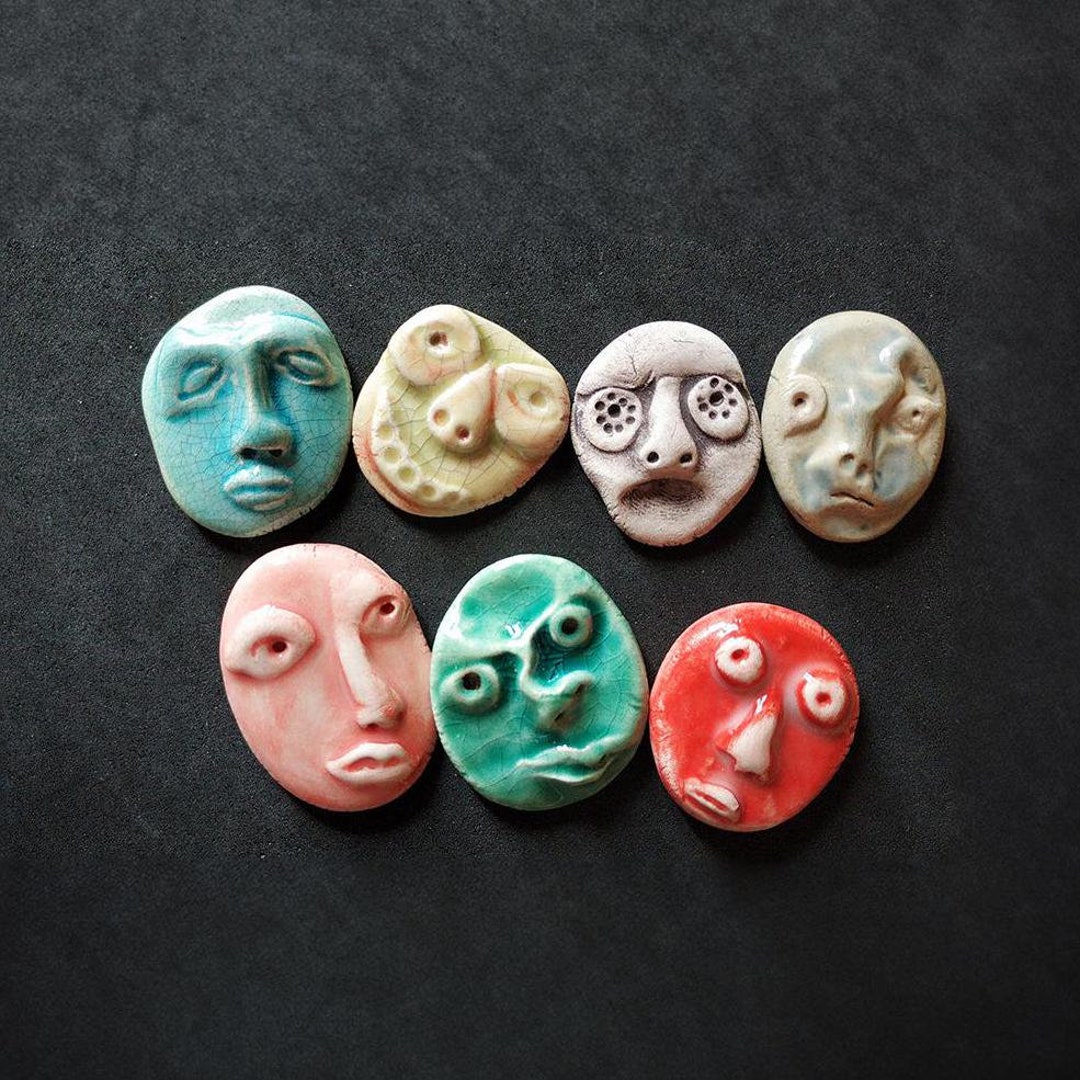 Ugly Faces, Handmade Ceramics, Crafts Supplies, Clay Monsters, Face ...