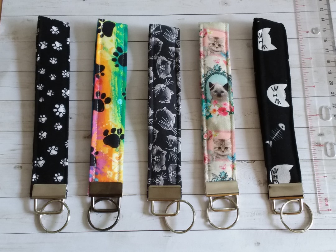 Key fobs wristlet, handmade key fob,fabric key chain, key strap,key fob ...