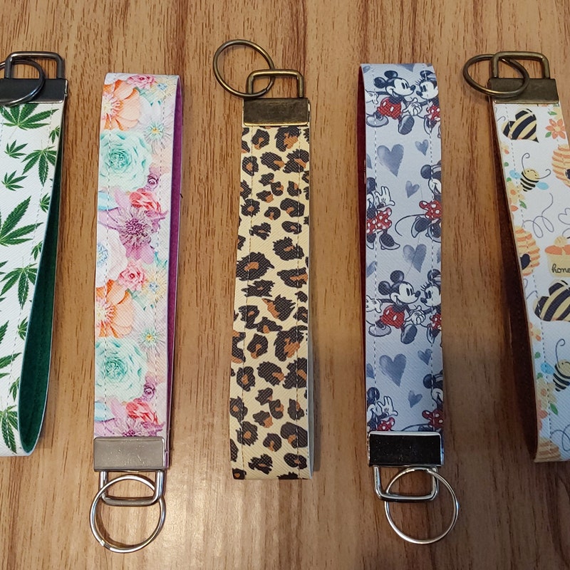 Faux Leather Keychain - Etsy