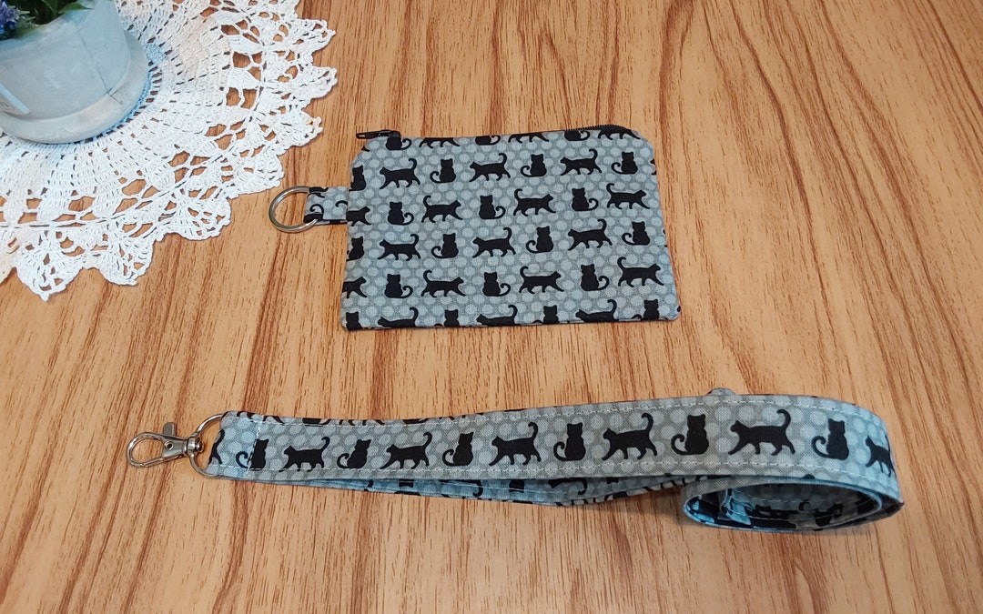 Lanyard and Coin Purse, Change Purse, Key Holder, Cat Print Coin Pouch ...