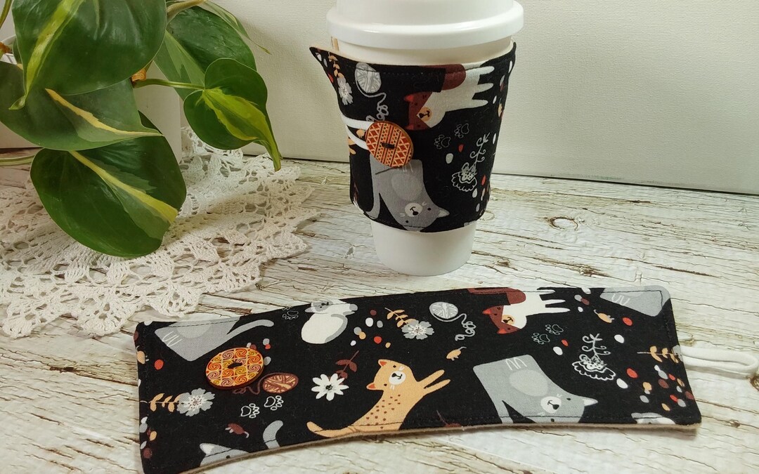 Handmade Cotton Cup Cozy, Reusable Coffee Sleeve - Etsy