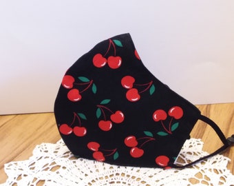 Cherry Print Face Mask - Etsy