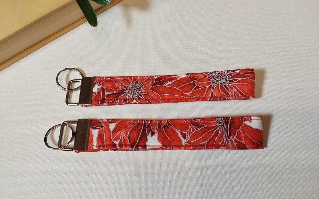 Floral Cotton Key Fob Wristlet, Handmade Key Chain - Etsy