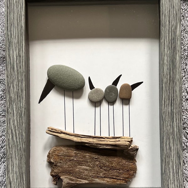 Bird Pebble Art - Etsy