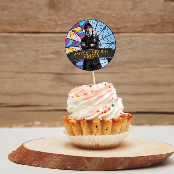 Wednesday Addams Cupcake Toppers - Etsy