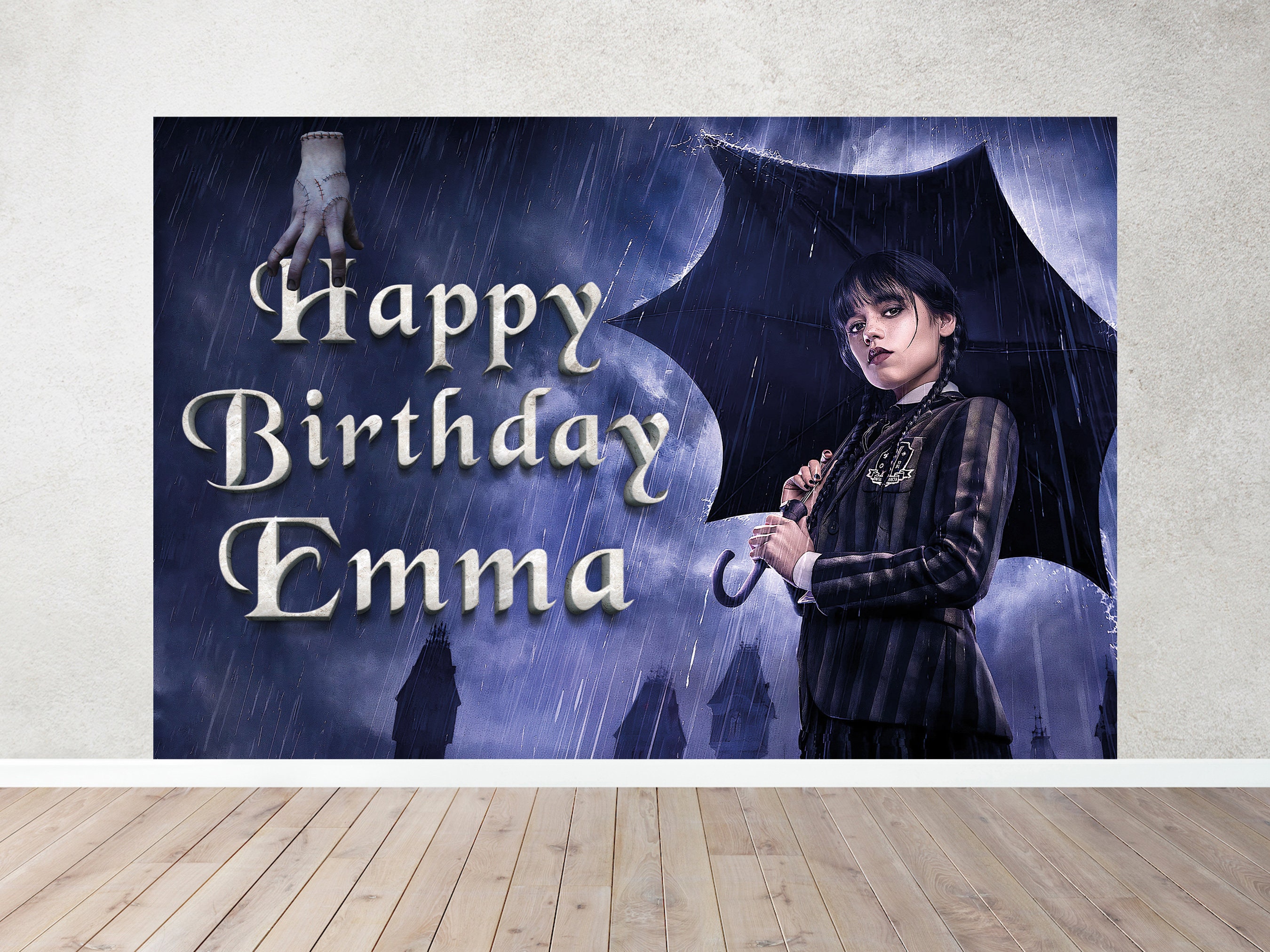 Wednesday Addams Birthday Backdropwednesday Addams - Etsy Australia