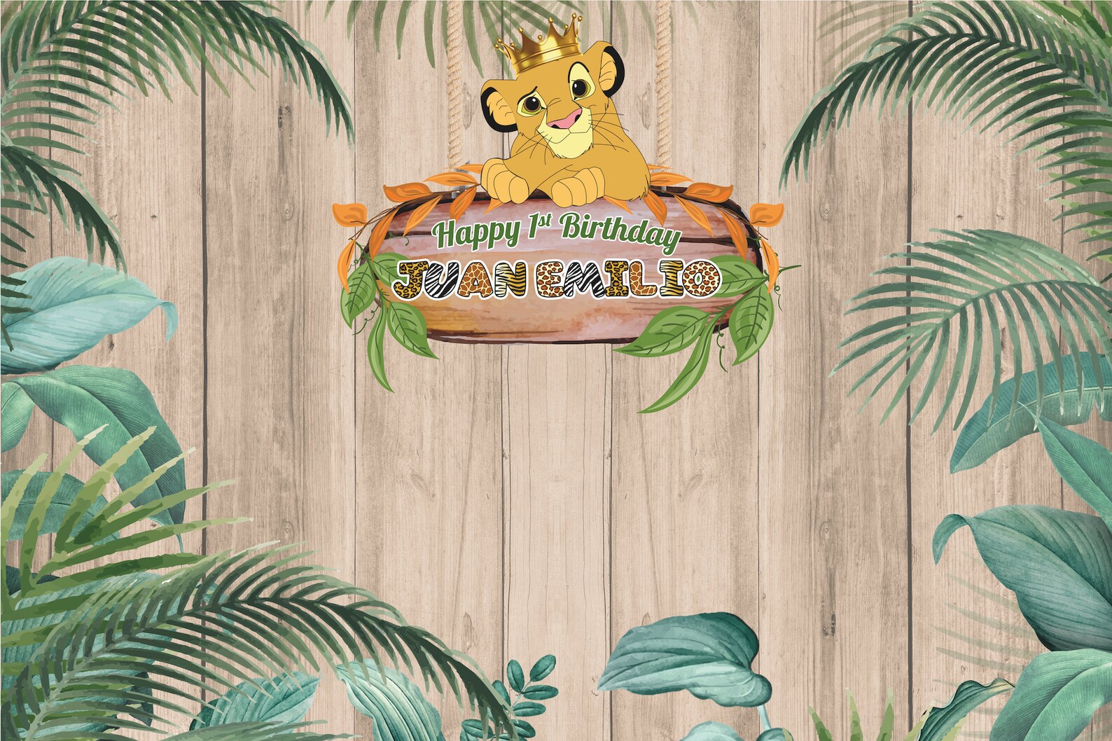 Simba Birthday Backdropsimba Birthday Bannersimba | Etsy