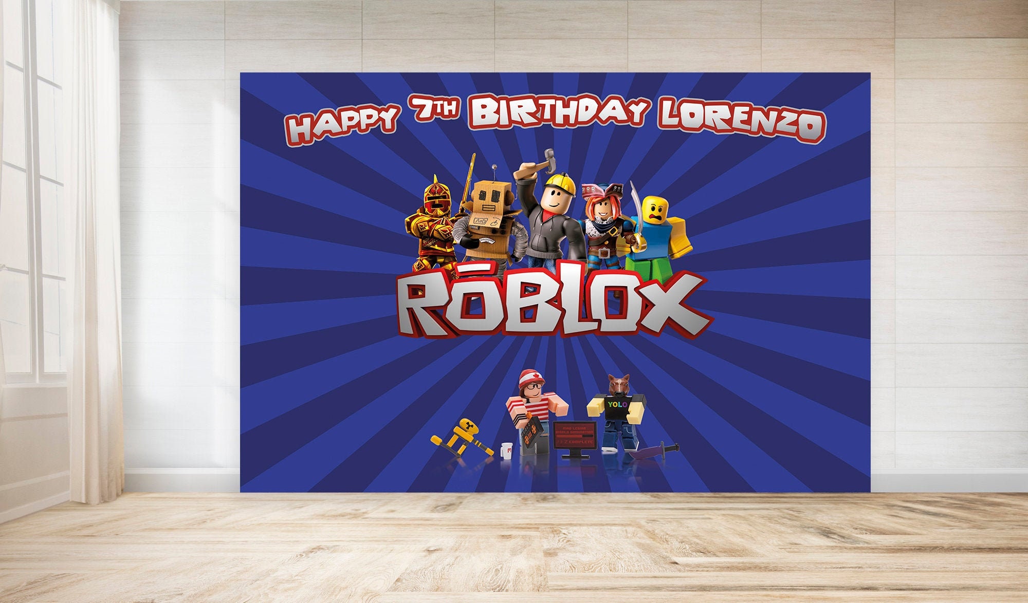 Paper & Party Supplies Banners & Signs Roblox Birthday Backdrop,Roblox ...