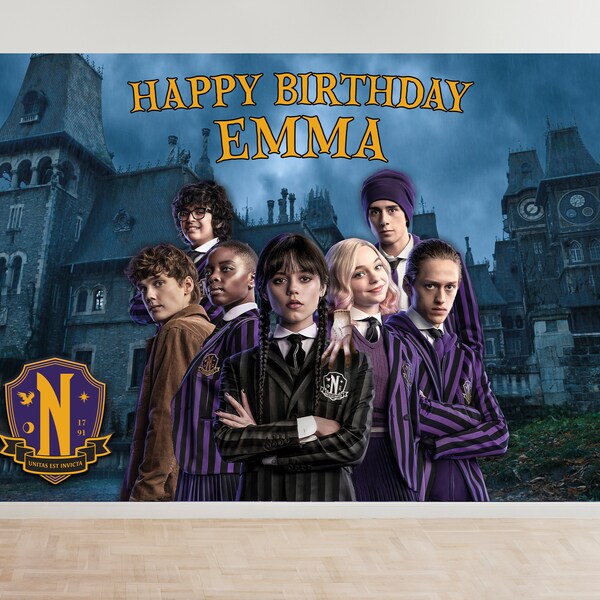 Wednesday Addams Birthday Backdrop - Etsy