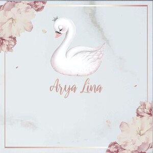 SWAN BIRTHDAY BACKDROP Swan Banner Personalized Birthday - Etsy