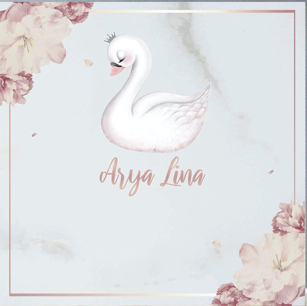 SWAN BIRTHDAY BACKDROP Swan Banner Personalized Birthday | Etsy