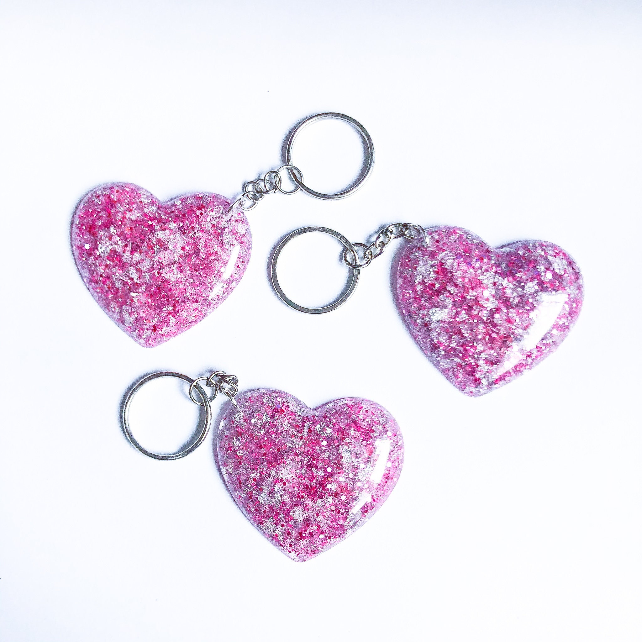 Personalized Heart resin Keychain Custom Resin heart | Etsy
