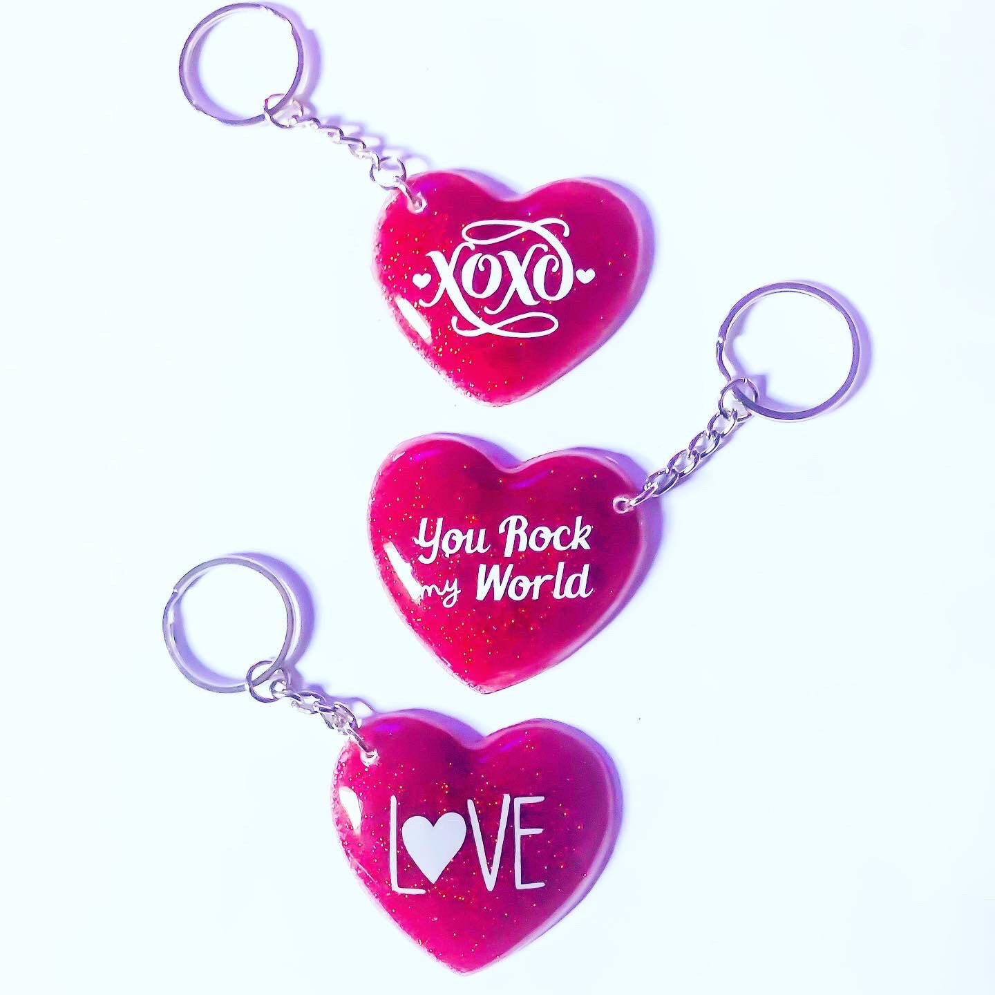 Personalized Heart resin Keychain Custom Resin heart | Etsy