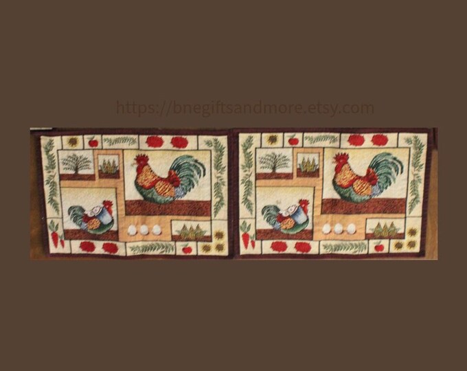 Chicken-rooster Tapestry Placemats, Set of 6 - Etsy