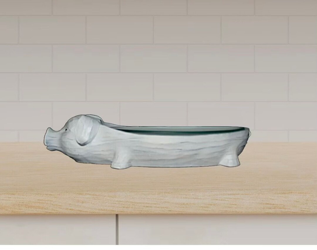 Wooden Pig Tray With Glass Insert - Etsy