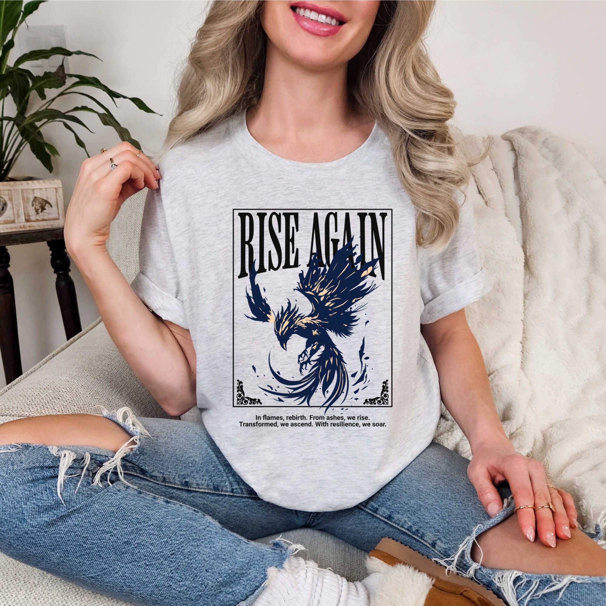 Retro Phoenix Tee, Rise Again T-shirt, Vintage Phoenix Rising Shirt ...