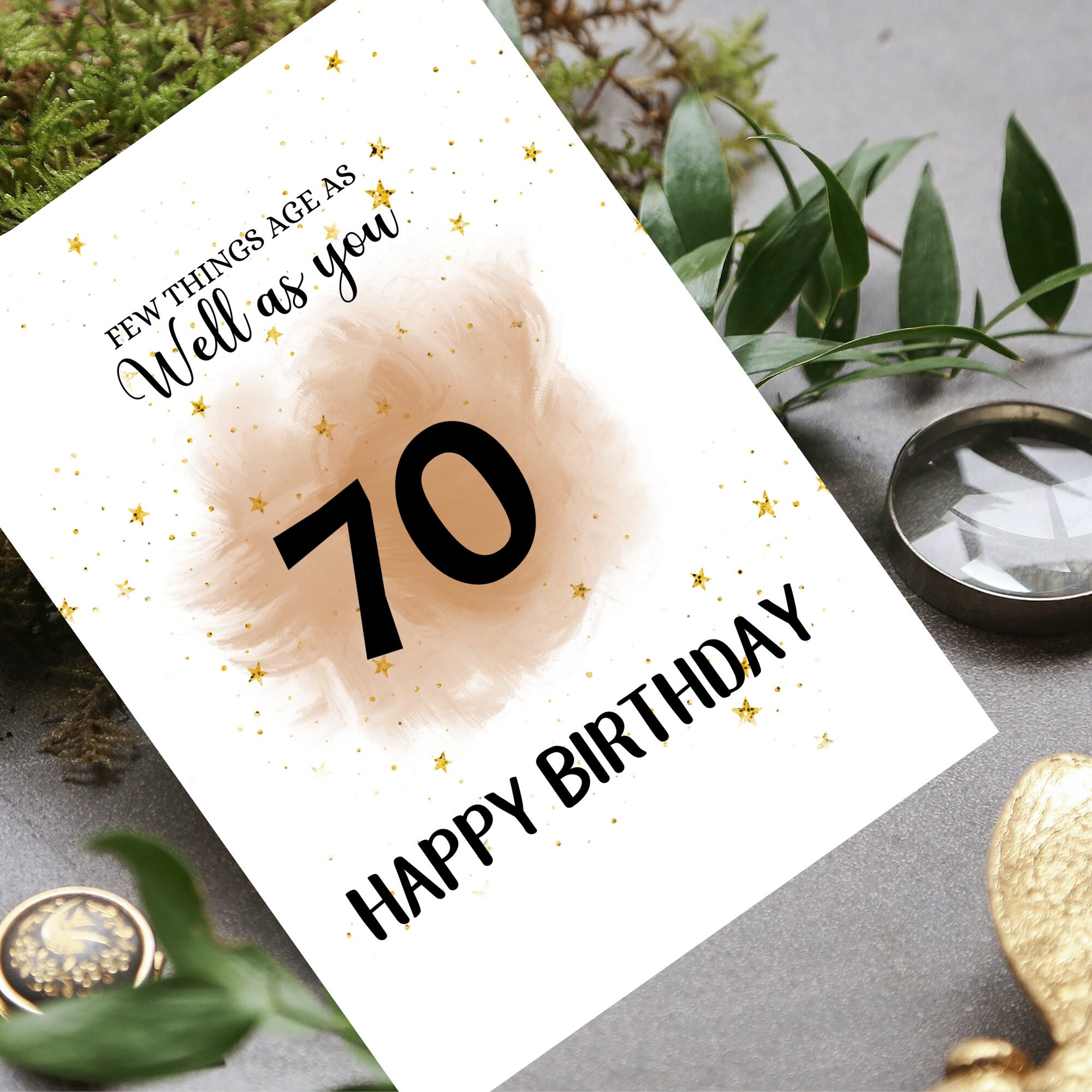 PRINTABLE 70th Birthday Card 70th Birthday Card Happy - Etsy
