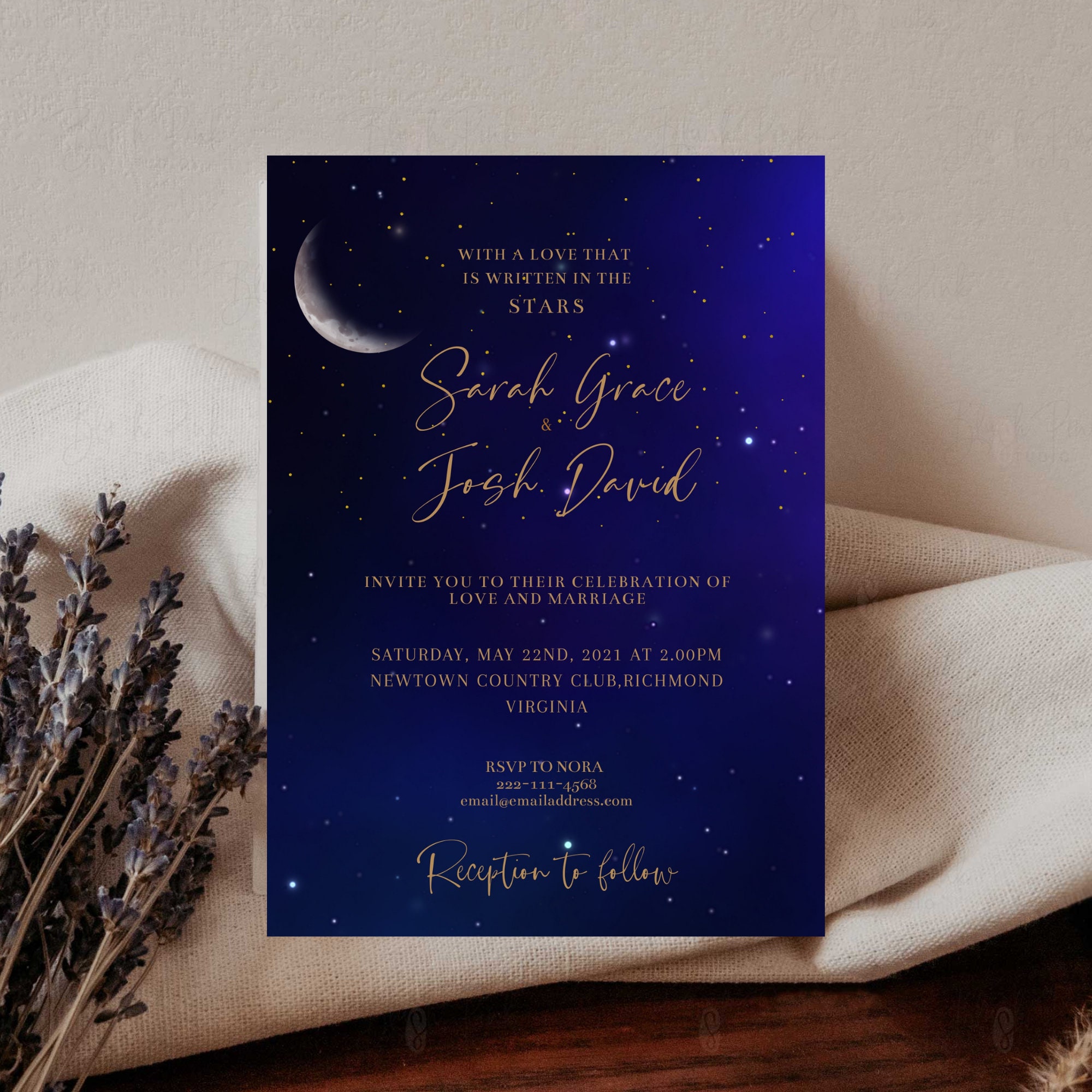 Starry Night Wedding Invitation Celestial Wedding Invitation - Etsy