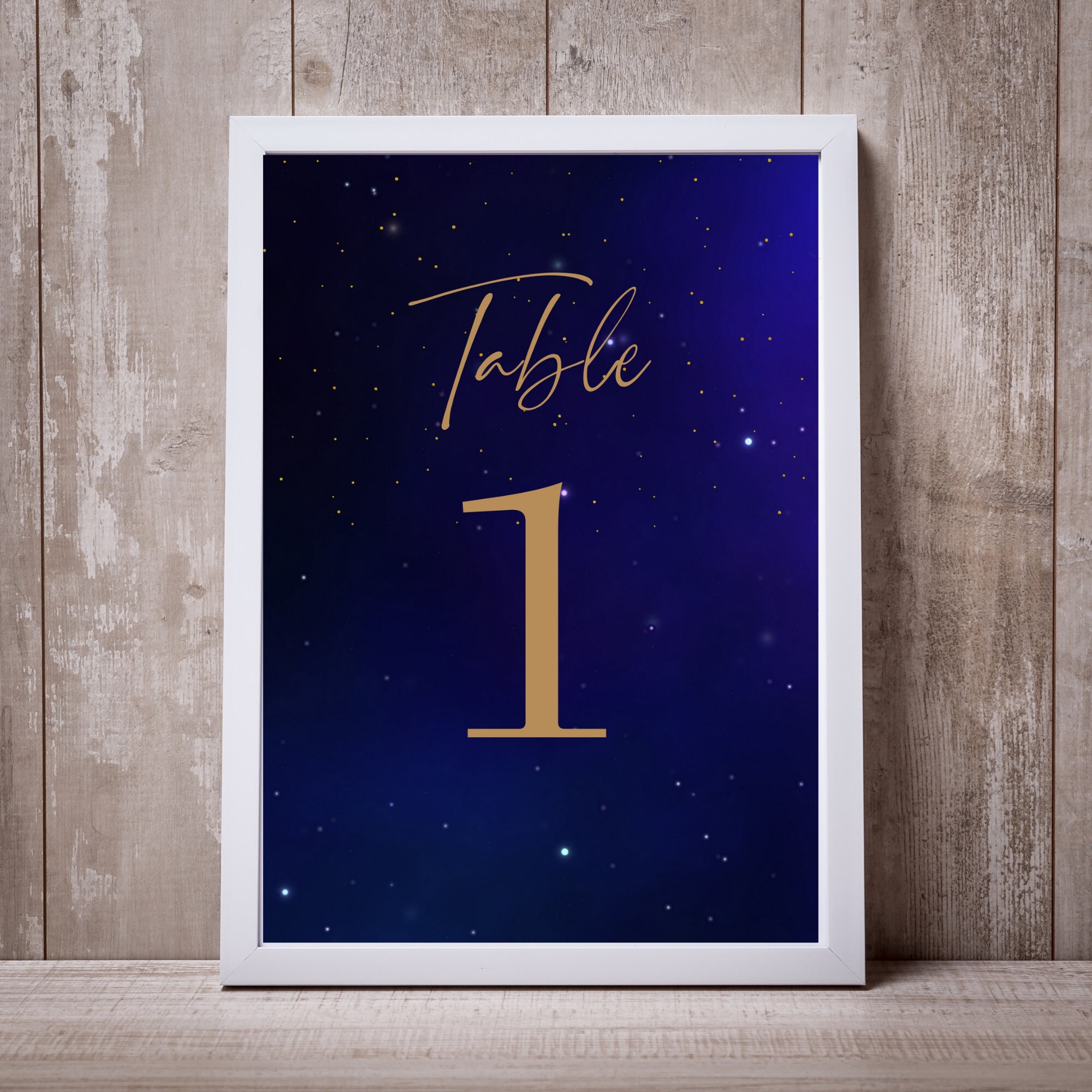 Celestial Table Numbers Sign Template, Starry Night Wedding Invitation ...