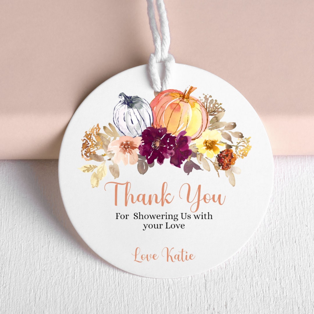 EDITABLE Pumpkin Birthday Favor Tags, Party Favors Little Pumpkin Thank ...