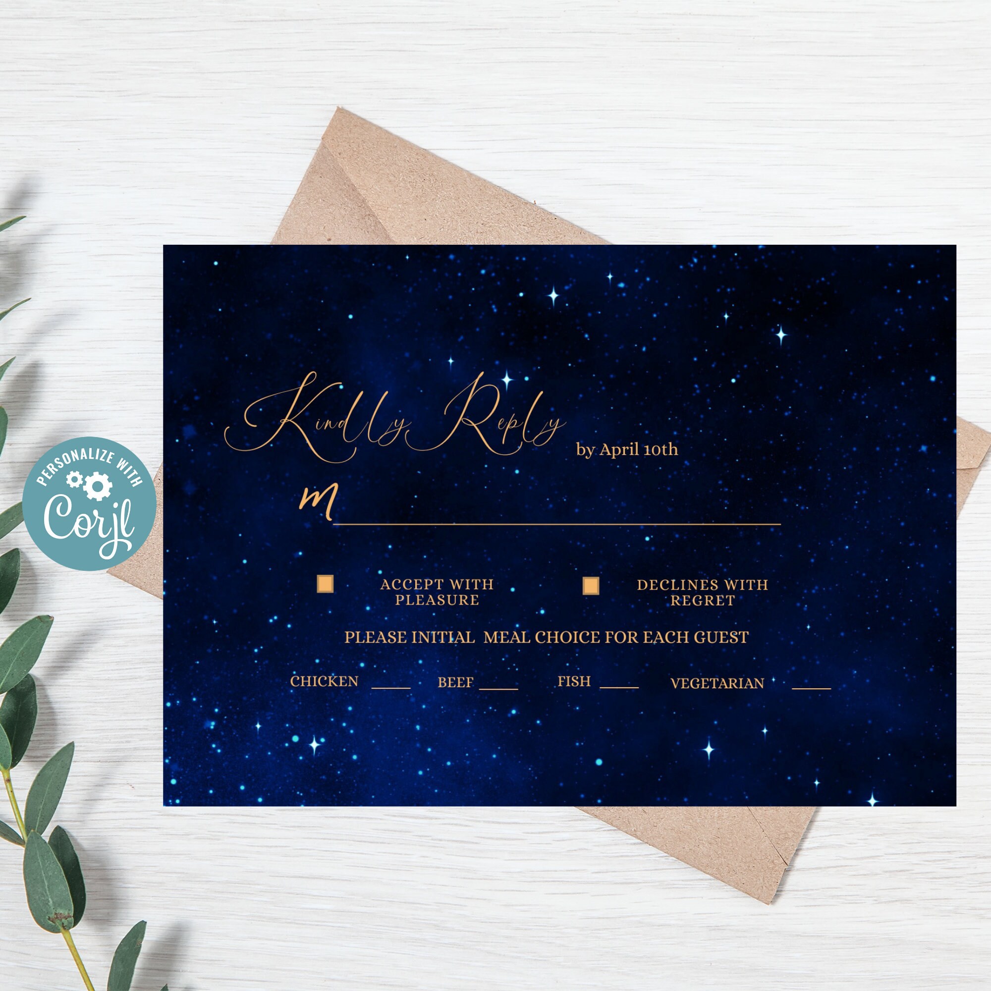 Starry Night Wedding Invitation Celestial Wedding Invitation - Etsy