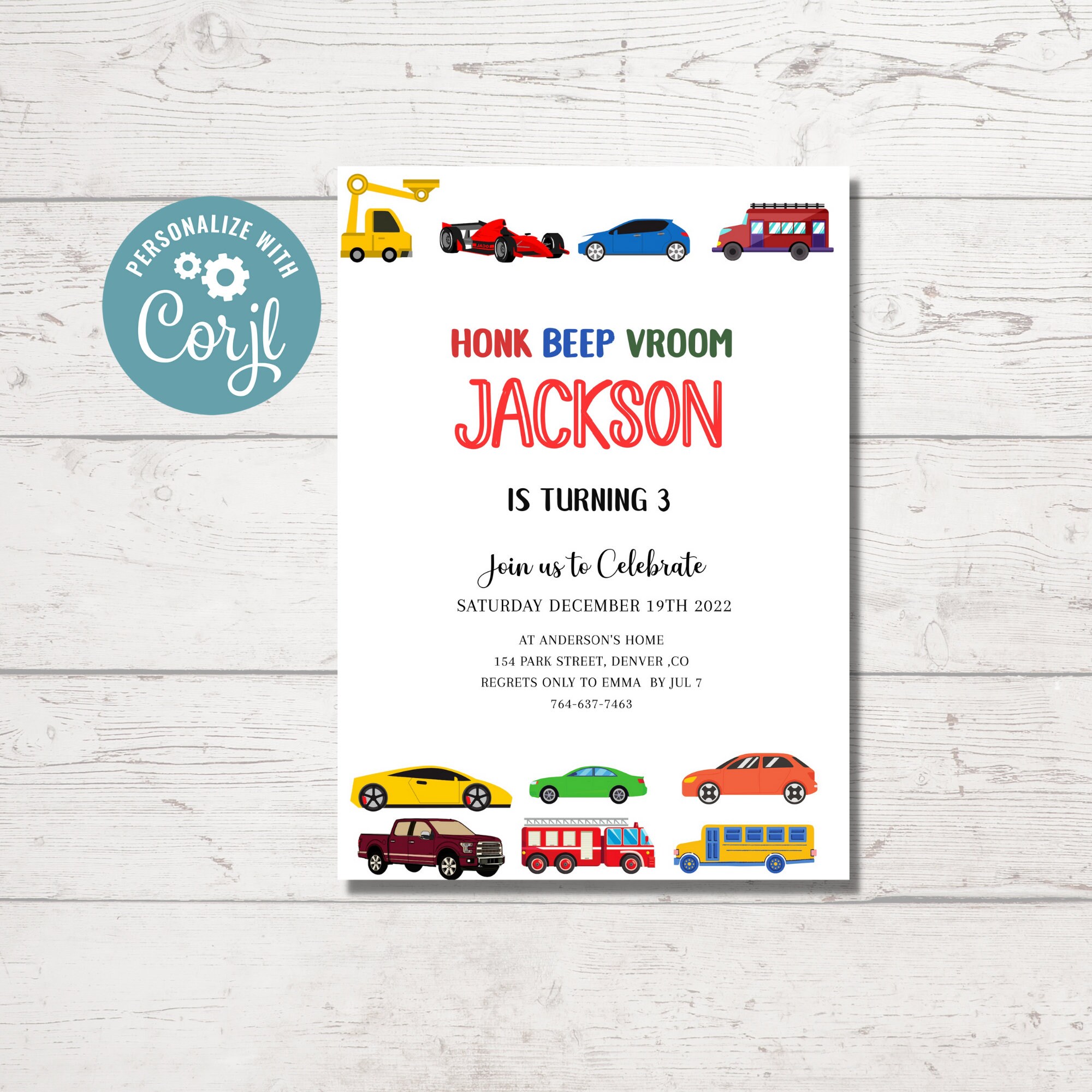 Transportation Birthday Invitation Truck Birthday Invitation - Etsy