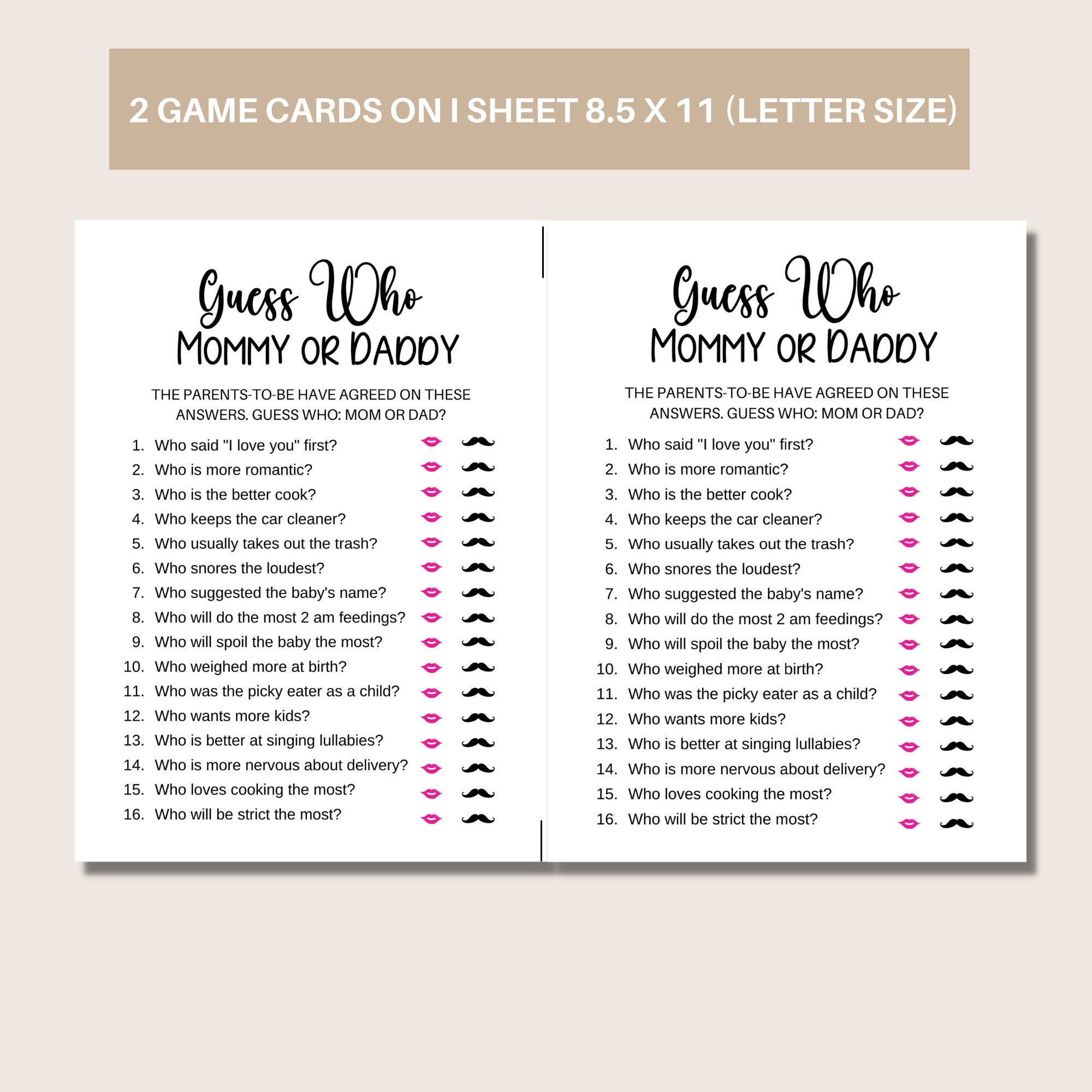 Guess Who Mommy or Daddy, Guess Who Baby Game, Mom or Dad, Mommy or ...
