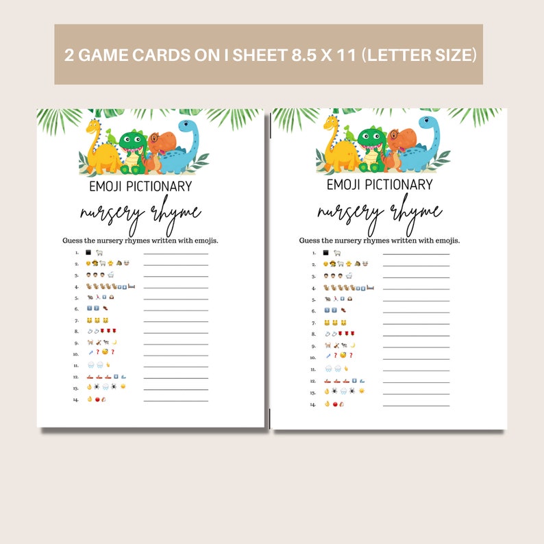 Dinosaur Baby Shower Games, Dino Baby Shower Games Bundle, Wild Animals ...