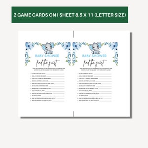 Elephant Baby Shower Games, Blue Elephant Baby Shower Game Bundle, 25 ...