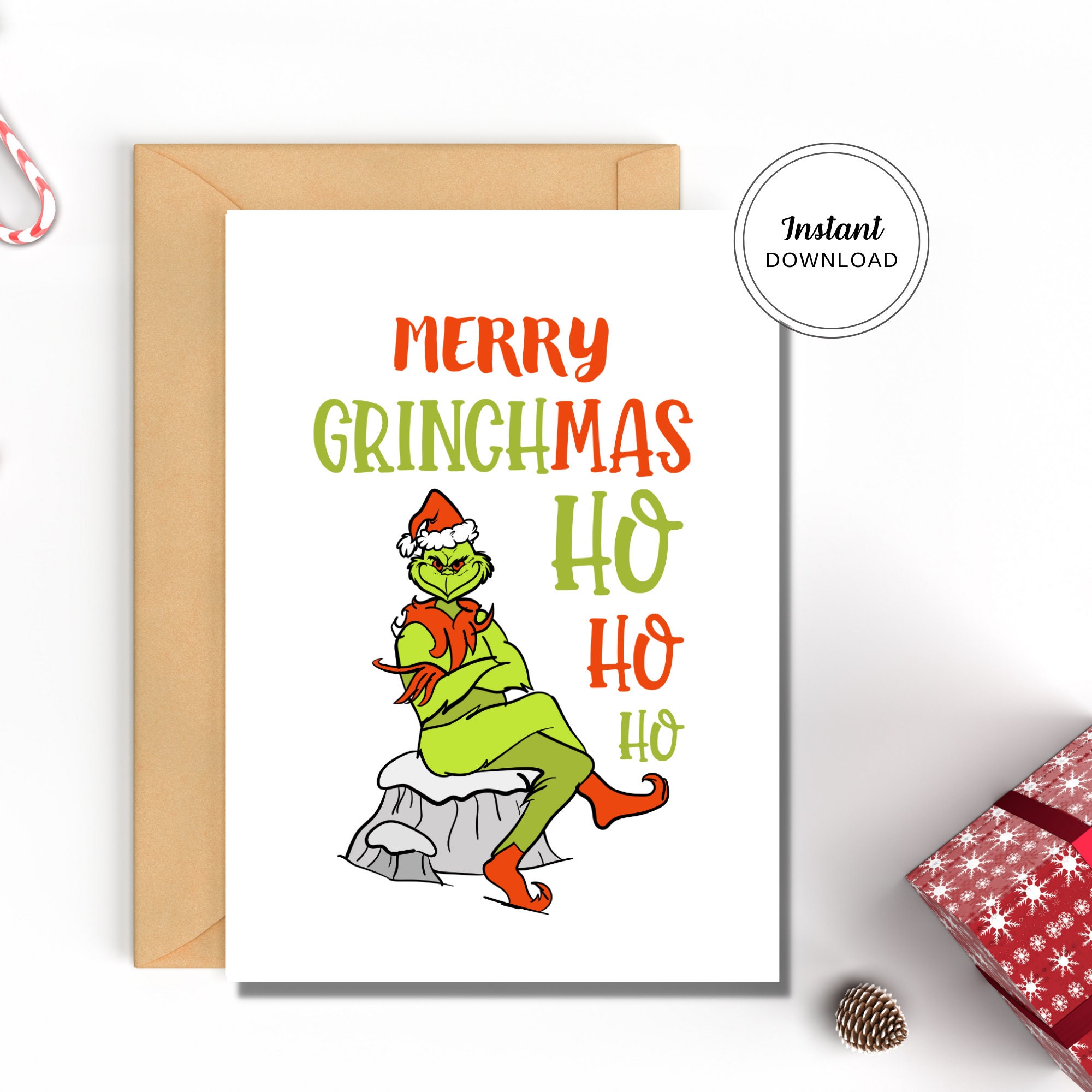 Merry Grinchmas Christmas Card, Grinch Christmas Card, Merry Christmas ...